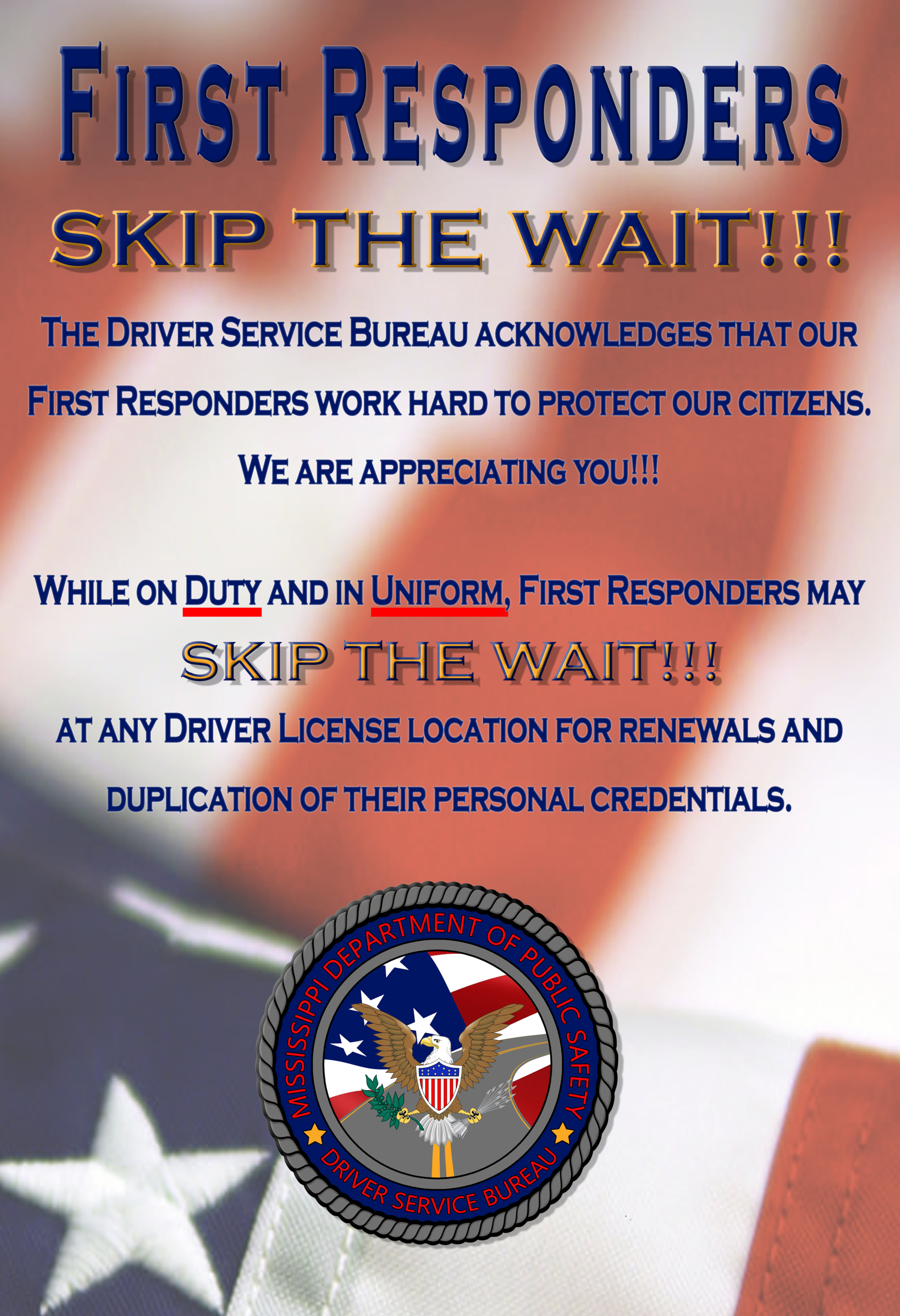 First Responders, Skip the Wait | DPS Driver Service Bureau